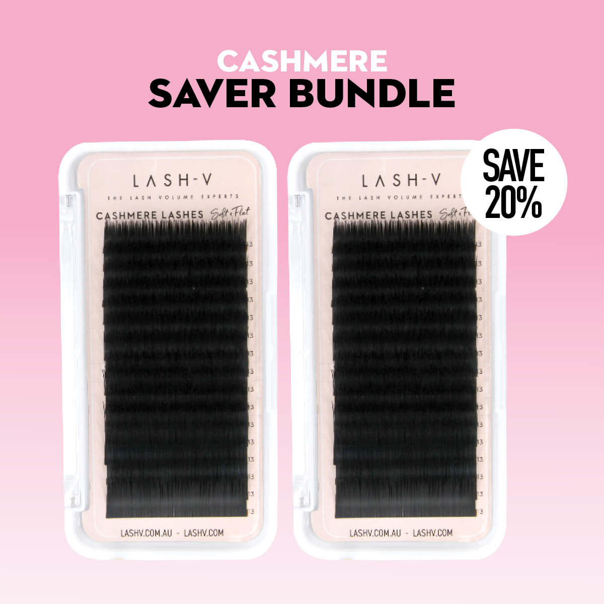 Cashmere Soft Flat Lashes Saver Bundle - X2 Trays- 0.15/0.20 - LASH V